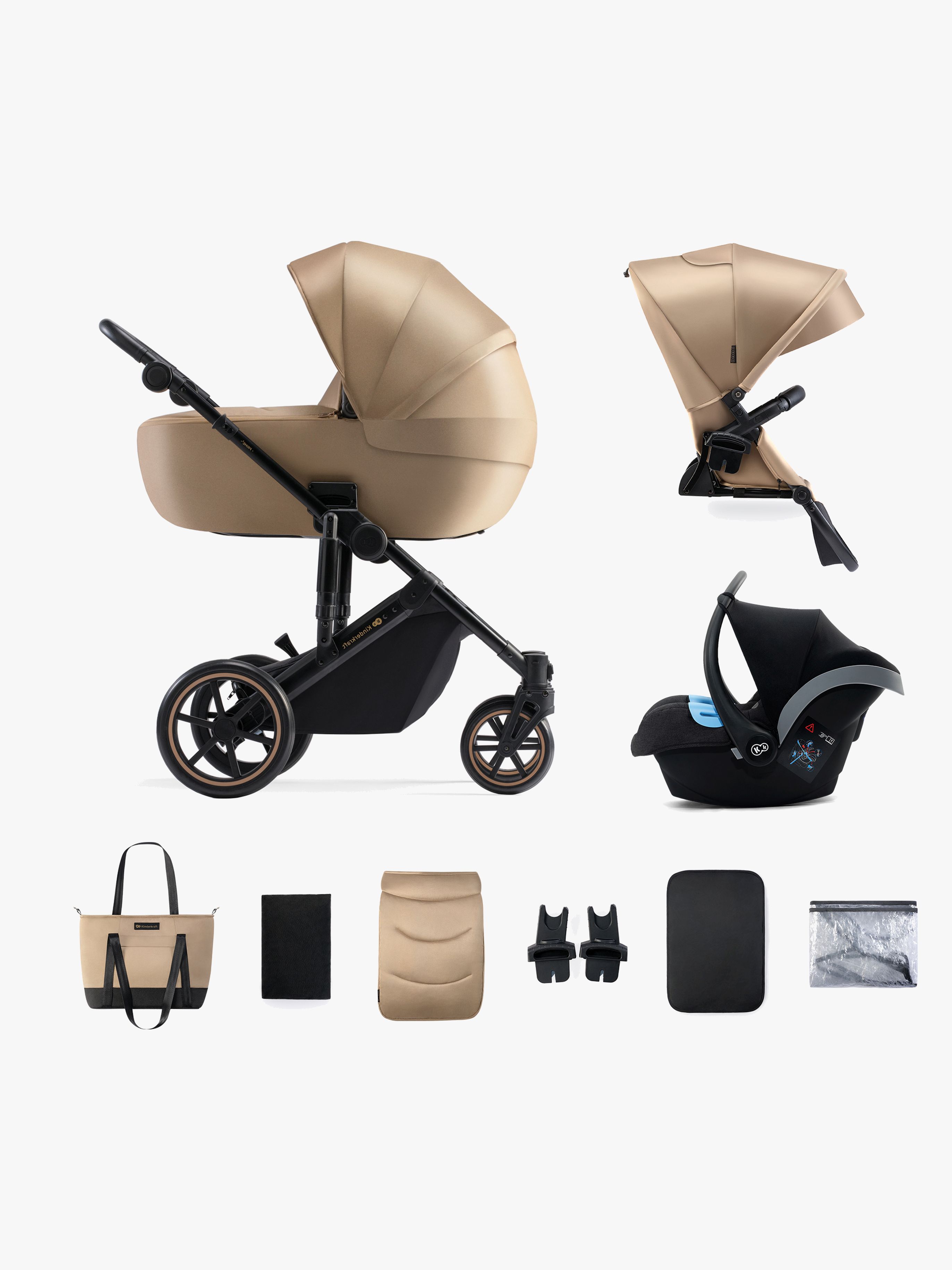 Køb Kinderkraft PRIME 2 3-in-1 Duovogn Travelsystem inkl. Mink Pro ...