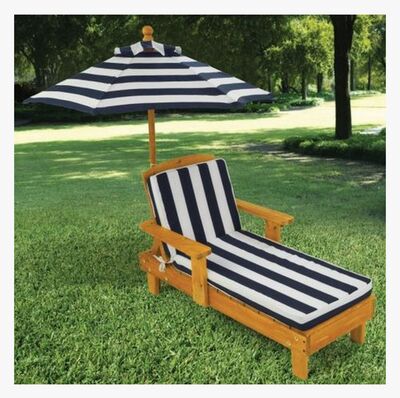Køb KidKraft Liggestol med Parasol, Træ
