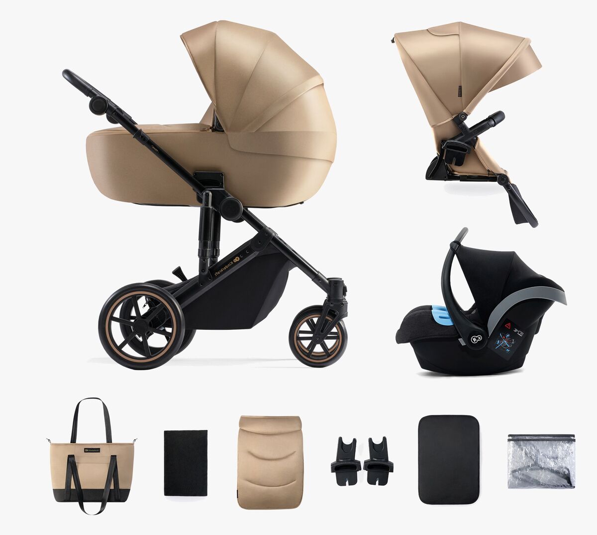 Køb Kinderkraft PRIME 2 3-in-1 Duovogn Travelsystem inkl. Mink Pro ...
