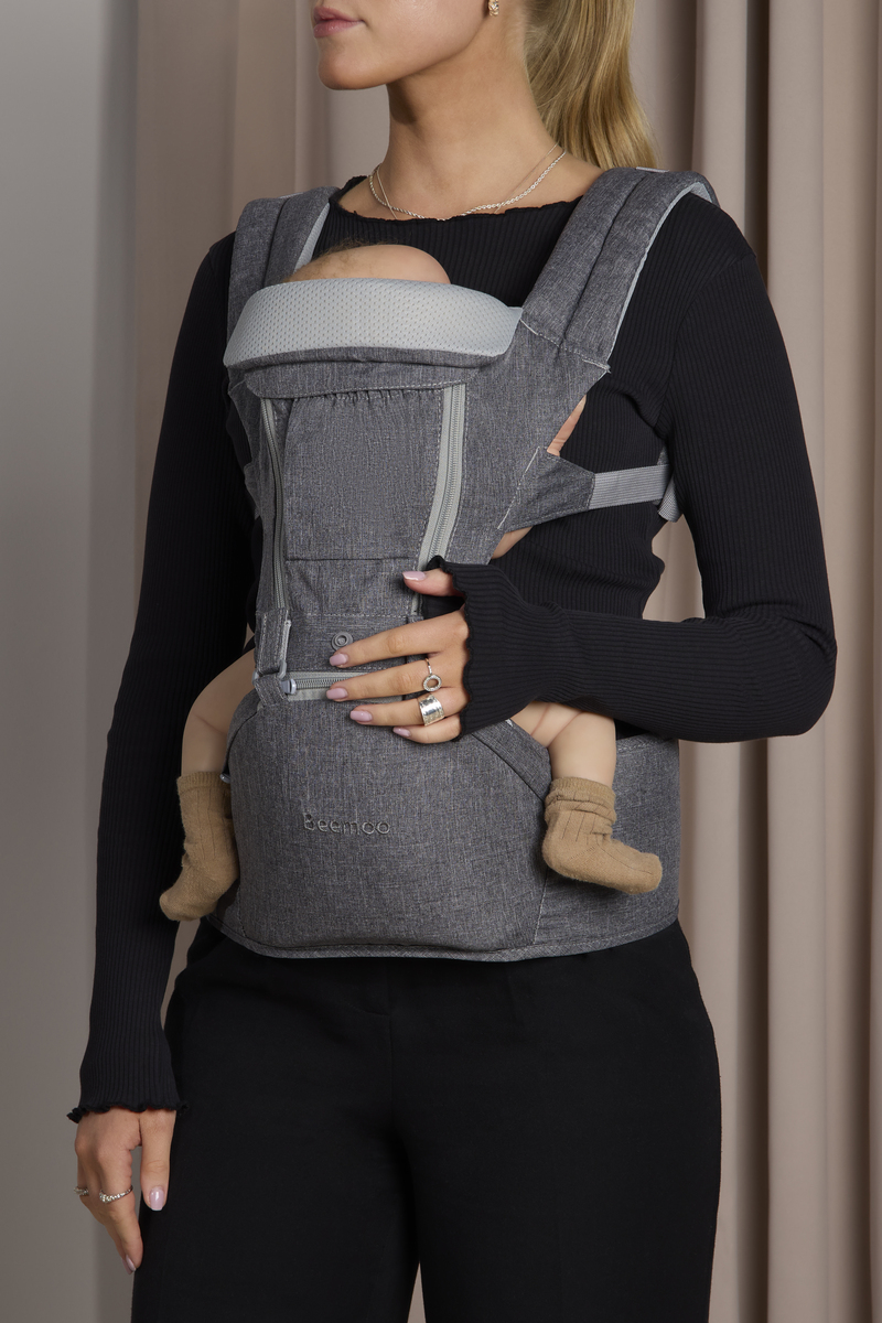 Køb Beemoo CARE Carry Comfort 4-in-1 Bæresele & Hoftesæde, Grey
